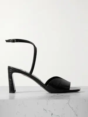 JIMMY CHOO Karli 75 Textured-leather Sandals