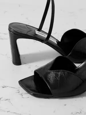 JIMMY CHOO Karli 75 Textured-leather Sandals