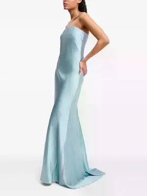 Alejandra Alonso Rojas Strapless Silk Gown - Blue