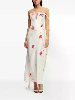 Alejandra Alonso Rojas Strapless Dress With Tie Sleeves