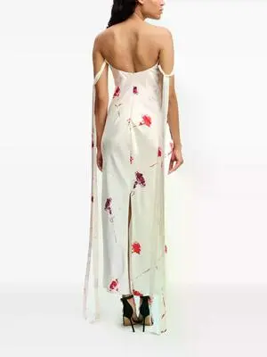 Alejandra Alonso Rojas Strapless Dress With Tie Sleeves