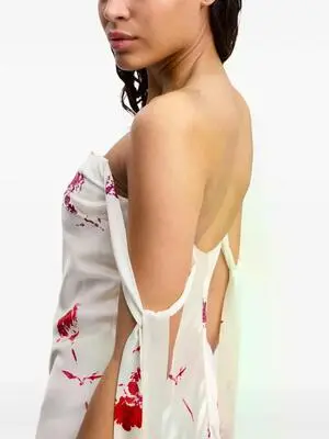 Alejandra Alonso Rojas Strapless Dress With Tie Sleeves