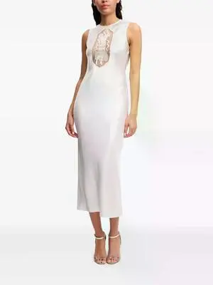 Alejandra Alonso Rojas Cut-out Midi Dress - Neutrals
