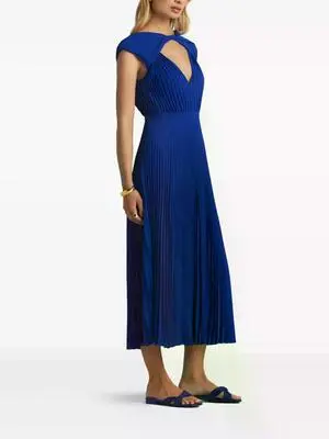 St. John Pleated Midi Dress