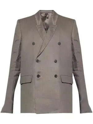 Rick Owens Double-breasted Linen Blazer - Grey