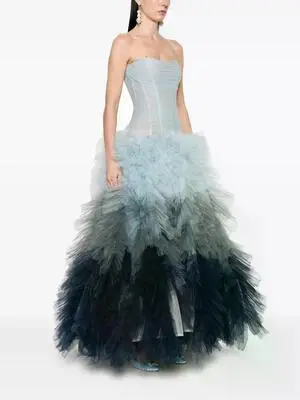 ANA RADU Gradient-effect Tulle Gown