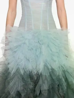 ANA RADU Gradient-effect Tulle Gown