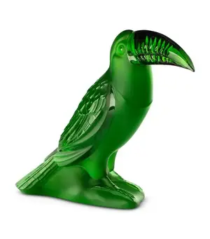 Lalique Crystal Toucan Sculpture - Green
