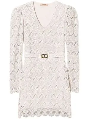 TWINSET Dress With Belted Waist - Beige