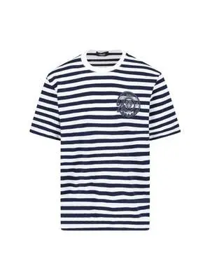 Versace T-shirts And Polos - White/navy Blue