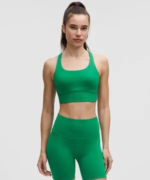 Lululemon Energy Longline Bra Medium Support, B-d Cups Raceway Green