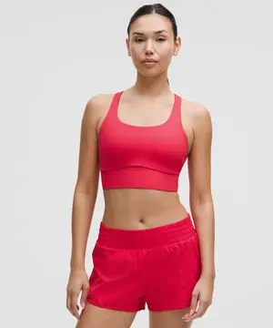 Lululemon Energy Longline Bra Medium Support, B-d Cups Red Glow