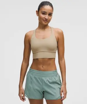 Lululemon Energy Longline Bra Medium Support, B-d Cups Sheer Oak