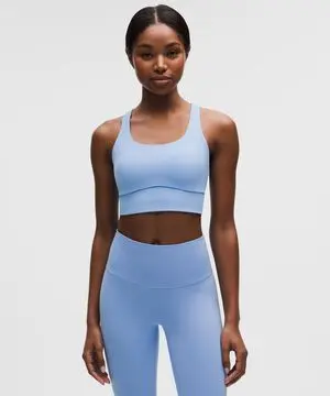 Lululemon Energy Longline Bra Medium Support, B-d Cups Sinatra Blue