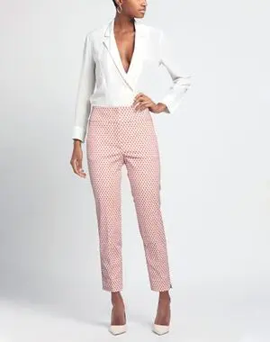 Peserico Coral Cotton Elastane Polka-dot Pants - Red