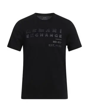 Armani Exchange Man T-shirt White Size S Cotton Black