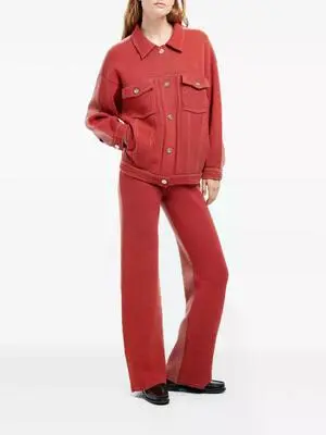 BARRIE Cashmere-cotton Denim Jacket - Red