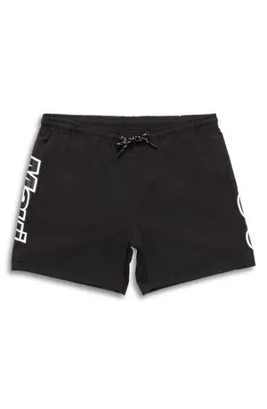 MAUI & SONS Billboard Nylon Swim Trunks - Black