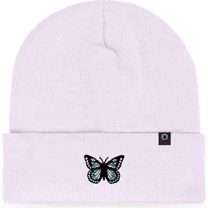 DALIX Dalix Butterfly Embroidered Beanie Lavender