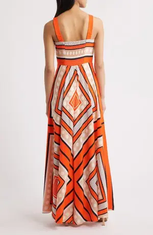 Eliza J Scarf Printed Maxi Dress