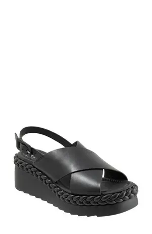 Eos Melia Platform Wedge Sandals - Black