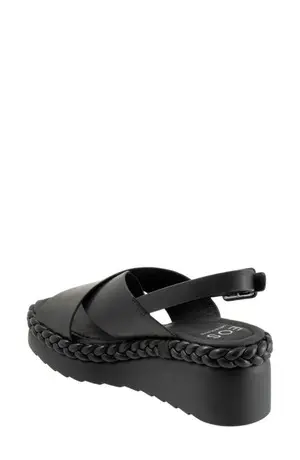 Eos Melia Platform Wedge Sandals - Black