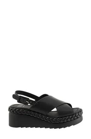 Eos Melia Platform Wedge Sandals - Black