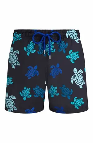 Vilebrequin Multicolor Tortues Swim Shorts - Noir