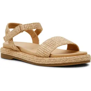 Anne Klein Elani Ankle Strap Sandals - Natural Raffia