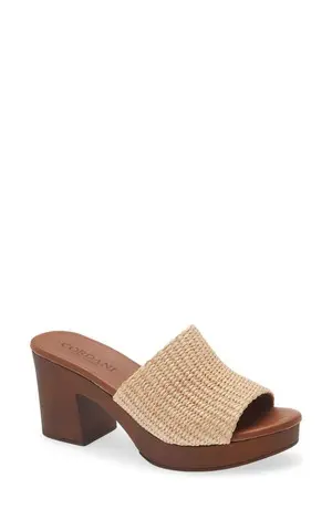 Cordani Waylin Platform Slide Sandal - Natural Raffia