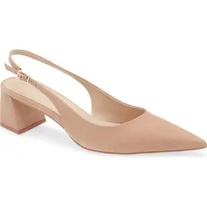 Steve Madden Robyn Pointed Toe Slingback Pumps - Tan Nubuck
