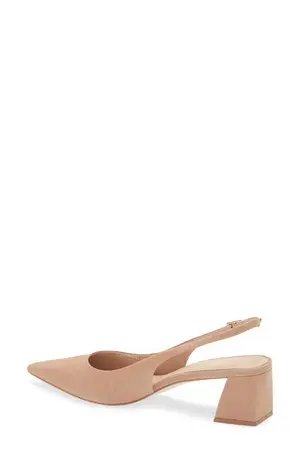 Steve Madden Robyn Pointed Toe Slingback Pumps - Tan Nubuck