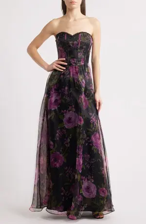 Lulus Hadley Floral Print Gown