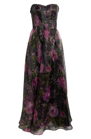 Lulus Hadley Floral Print Gown