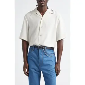 Amiri Logo Embroidered Camp Shirt - Alabaster