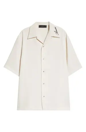 Amiri Logo Embroidered Camp Shirt - Alabaster
