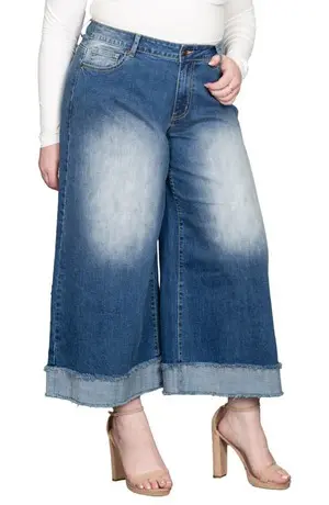 STANDARDS & PRACTICES High-waist Cropped Wide-leg Jeans