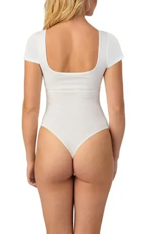 ON GOSSAMER Cabana Rib Bodysuit - White