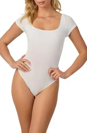 ON GOSSAMER Cabana Rib Bodysuit - White
