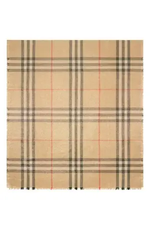 Burberry Metallic Wool & Silk Scarf - Sand