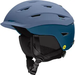 SMITH Level Snow Helmet With Mips Round Contour Fit - Granite Blue/mediterranean