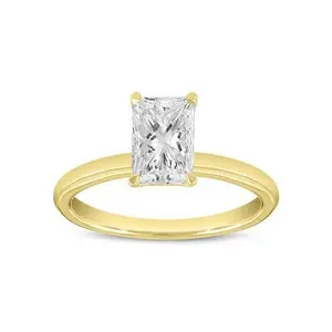 LUVMYJEWELRY 14k Gold 1.5 Carat Lab Grown Radiant Cut Solitaire Diamond Ring - 14k Yellow Gold