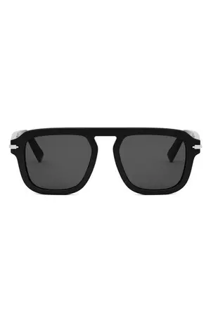 Dior DIOR Blacksuit S15I Rectangular Sunglasses Shiny Black / Smoke