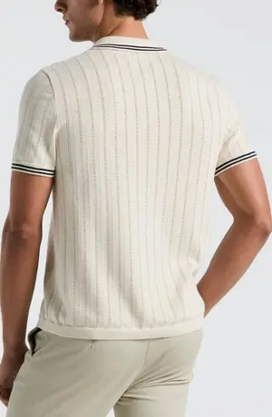 ORIGINAL PENGUIN Drop Needle Polo Cardigan - Birch