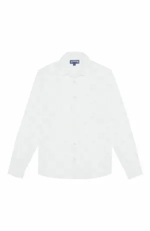 Vilebrequin Solid Linen And Cotton Shirt - Blanc
