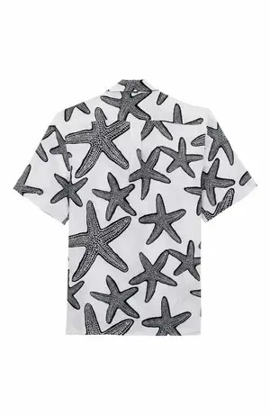 Vilebrequin Starlettes Linen Bowling Shirt - Blanc