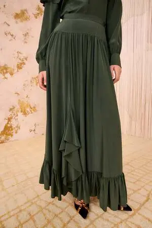 Ulla Johnson Lilou Silk High-waist Midi Skirt