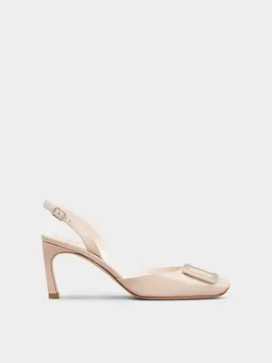 ROGER VIVIER Trompette Slingback Pumps In Patent Leather - Pink