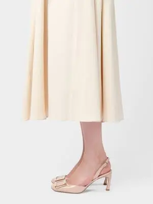ROGER VIVIER Trompette Slingback Pumps In Patent Leather - Pink