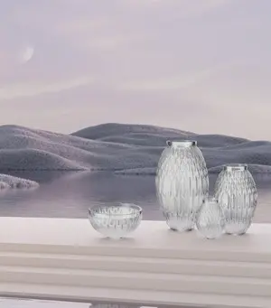 Lalique Small Crystal Plumes Vase - Clear
